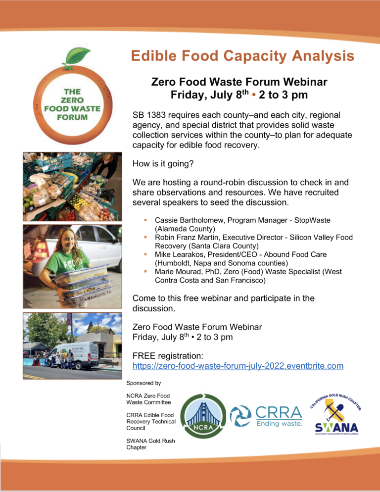 Edible Food Recovery Analysis, 7/22 – Northern California Recycling ...