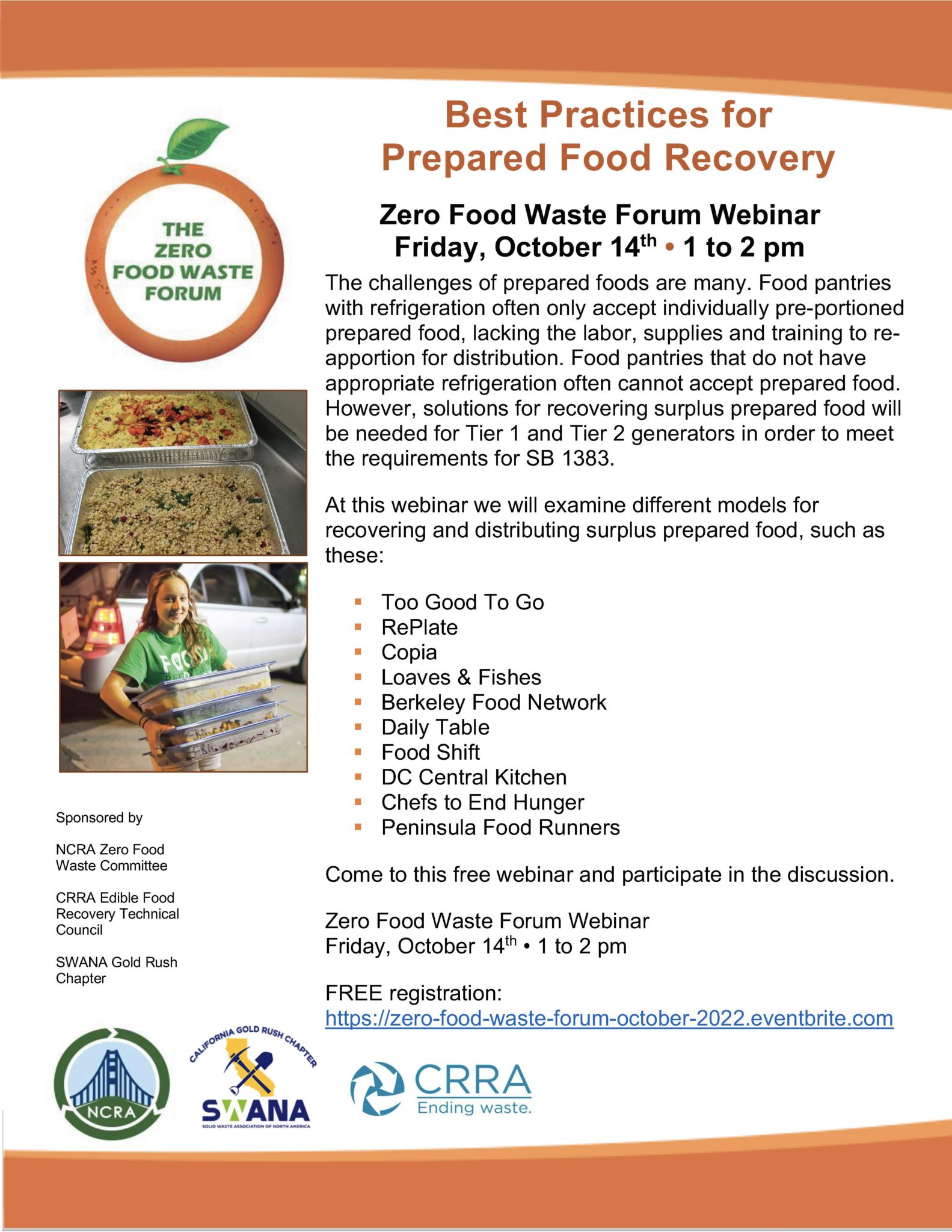 Zero Food Waste Forum Webinars – Northern California Recycling Association
